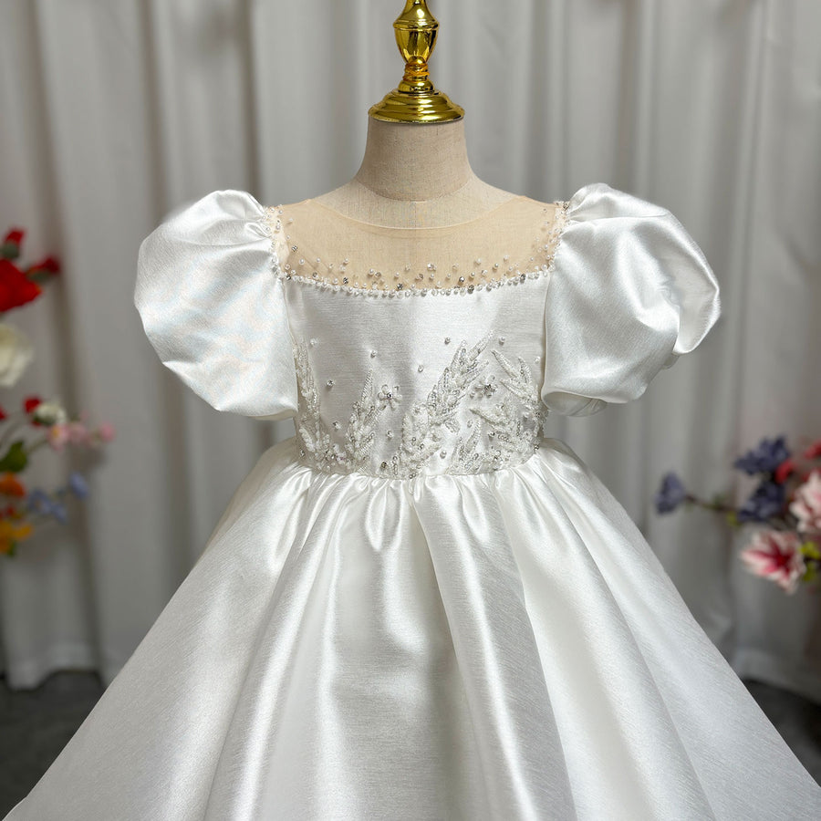 Elegant White Girl Dress Sequined Beading Princess Gown for Kids J256 ...